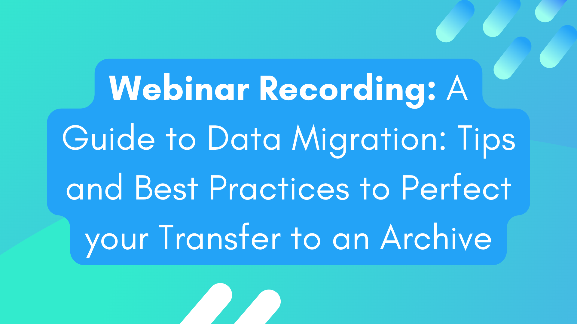 A Guide to Data Migration